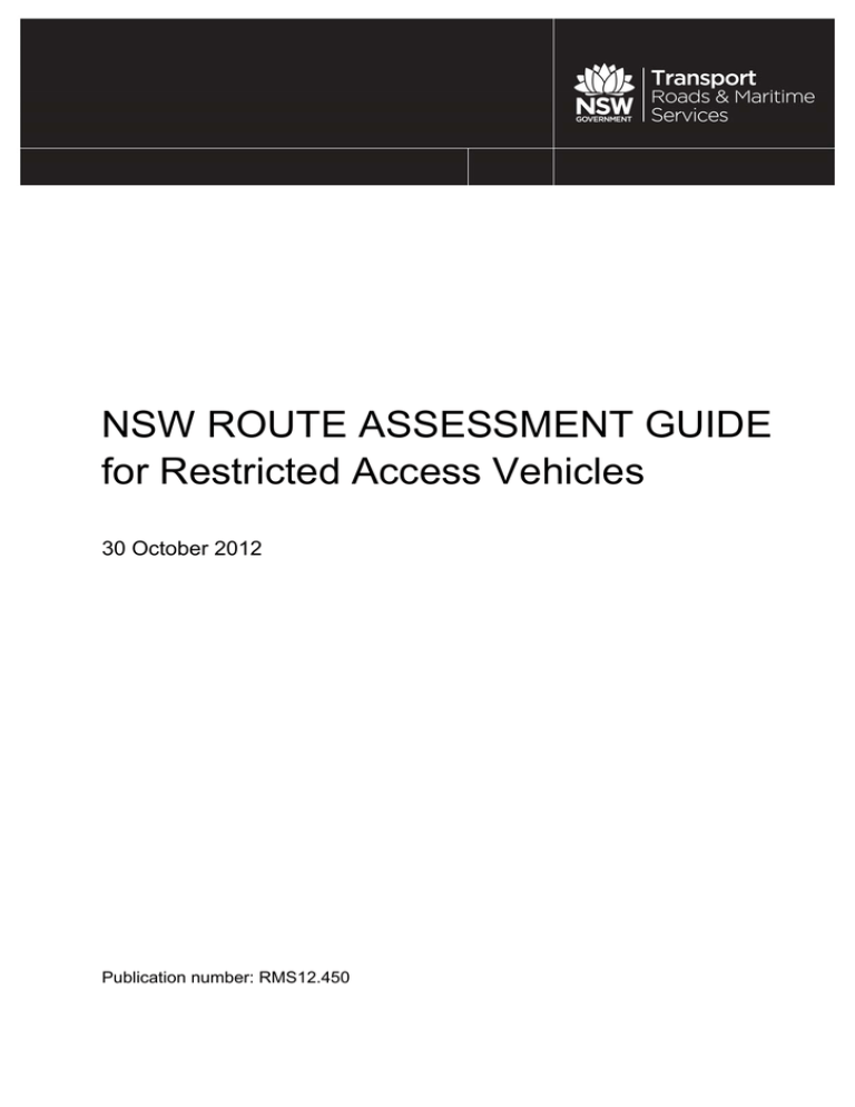 NSW ROUTE ASSESSMENT GUIDELINE for Restricted Access