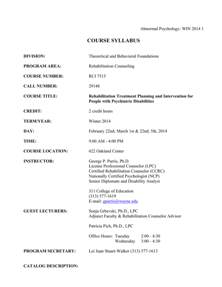 COURSE SYLLABUS College Of Education COURSE SYLLABUS College Of Education