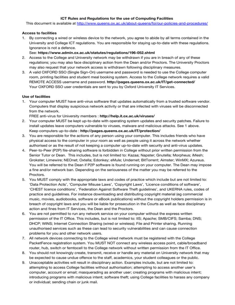College IT Rules And Regulations