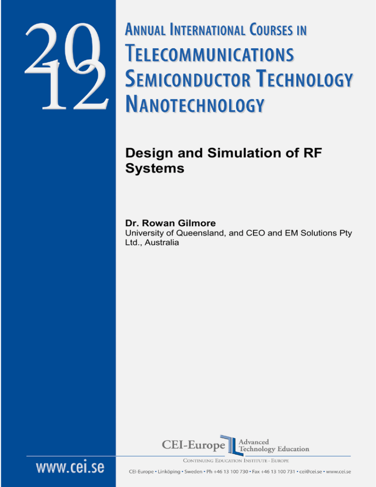 Design and Simulation of RF Systems - CEI