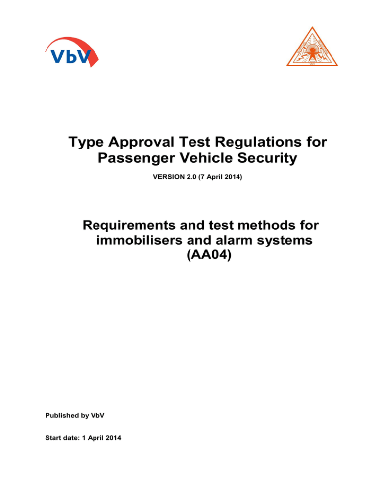 Type Approval Test Regulations For Passenger Type Approval Test Regulations For Passenger
