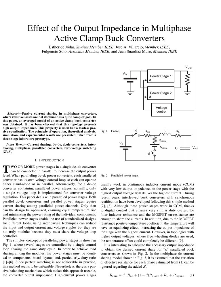 Effect of the Output Impedance in Multiphase Active Clamp Buck