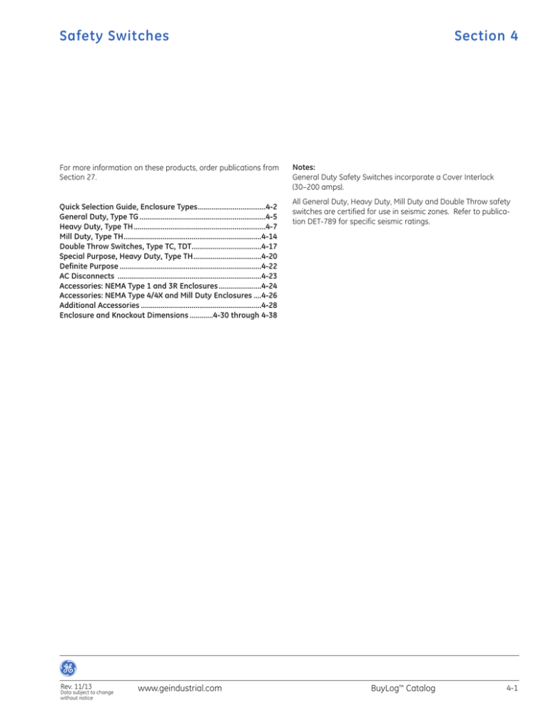 Section 4 Safety Switches