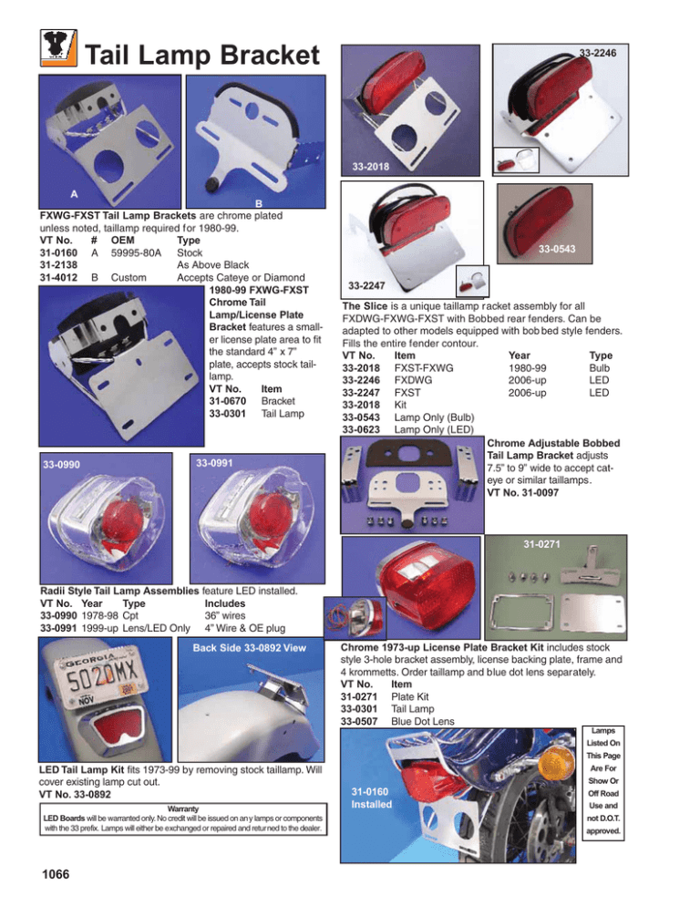 Tail Lamp Bracket - V
