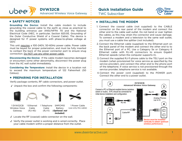 DVW32CB Quick Install Guide
