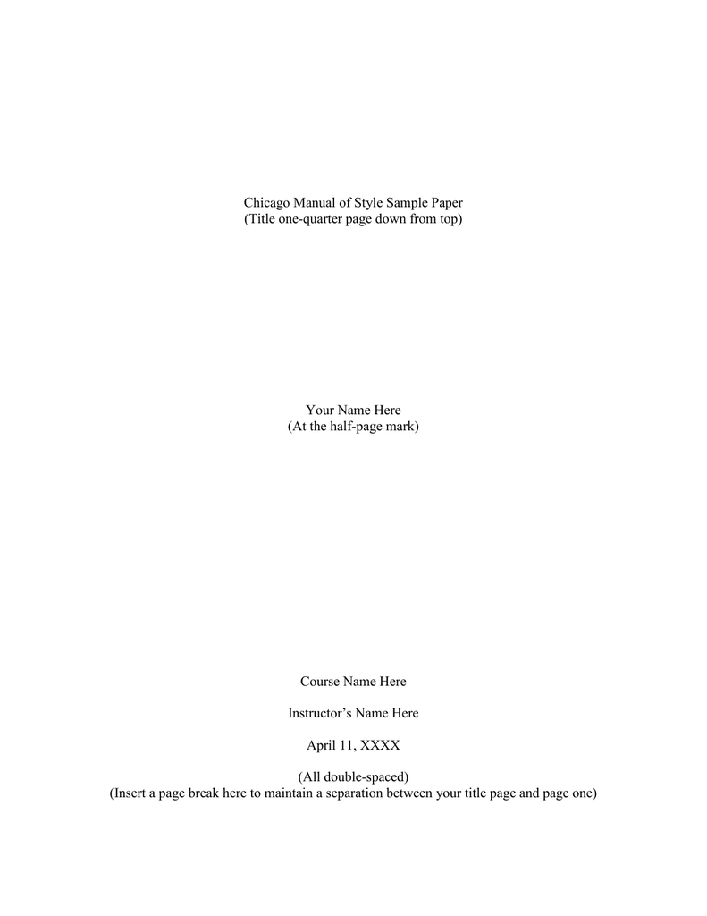 Chicago Manual Of Style Outline Format Table Of Contents The 