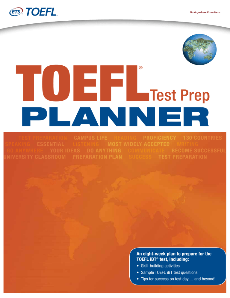 TOEFL Test Prep Planner TOEFL Test Prep Planner