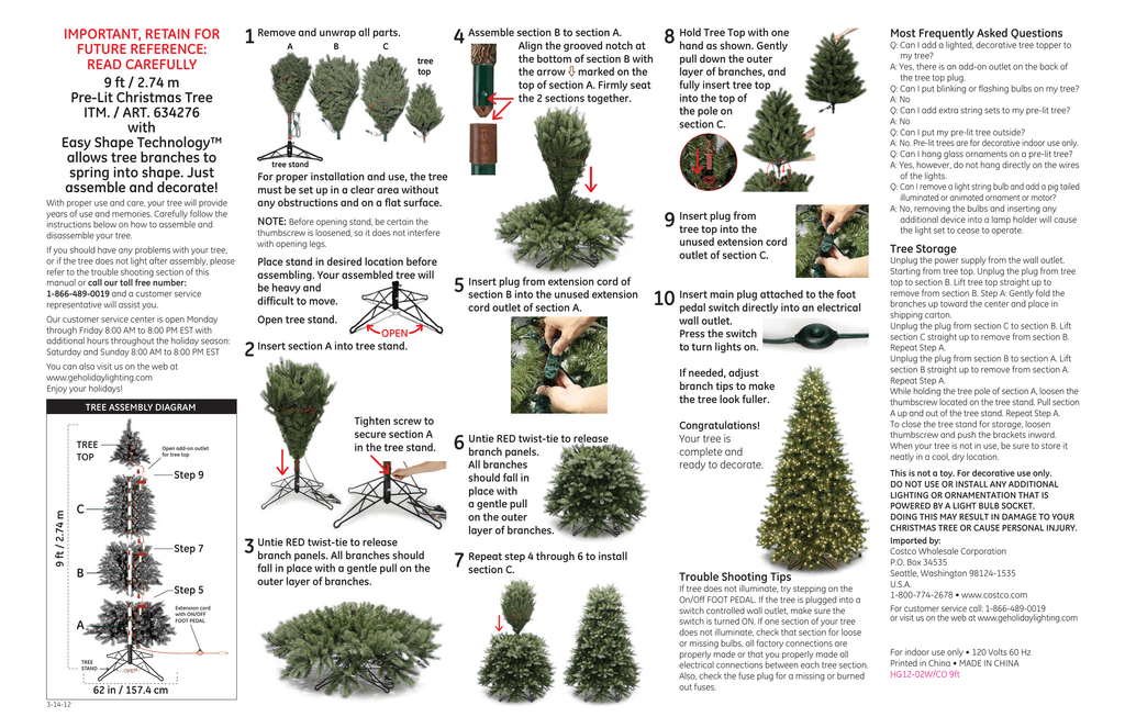 634276 9ft Easy Shape Prelit Tree Instructions 3 13 ai