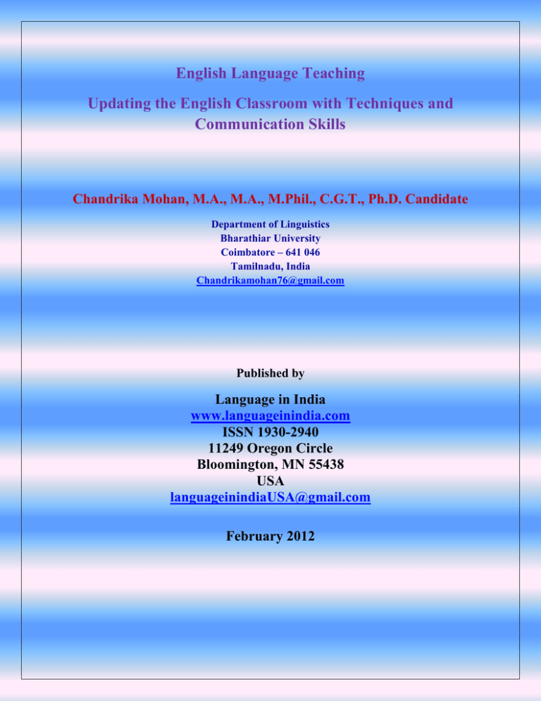 English Language Teaching Updating The