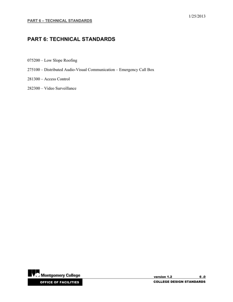 Part 6 Technical Standards