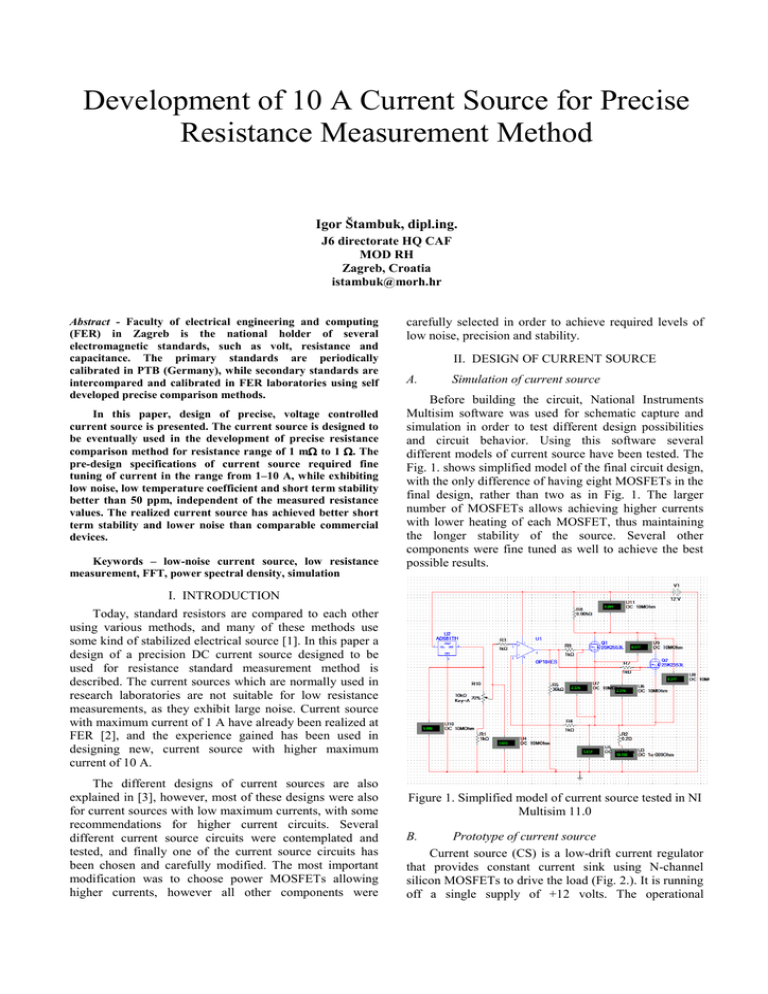 Development of 10 A Current Source for Precise Resistance