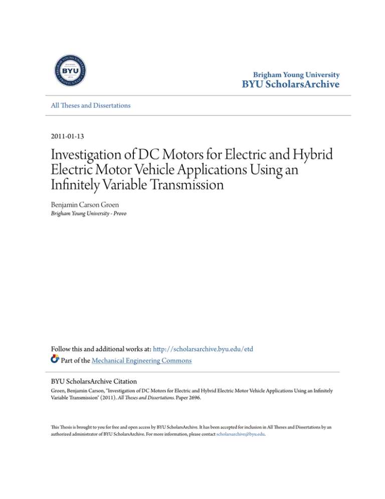 Investigation of DC Motors for Electric and Hybrid Electric Motor