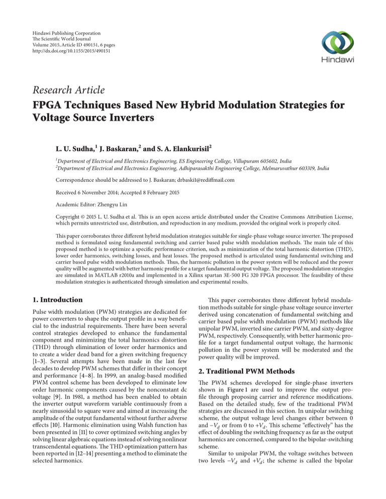 Fpga Techniques Based New Hybrid Modulation Strategies For