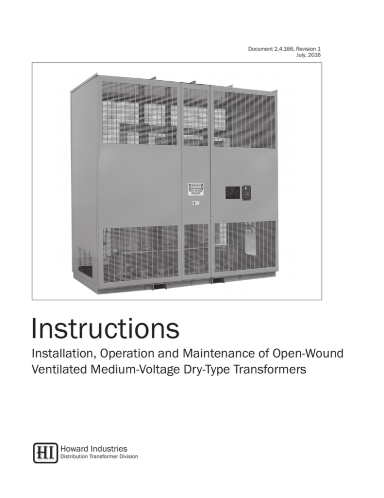 Medium-Voltage Dry-Type Transformer Instructions