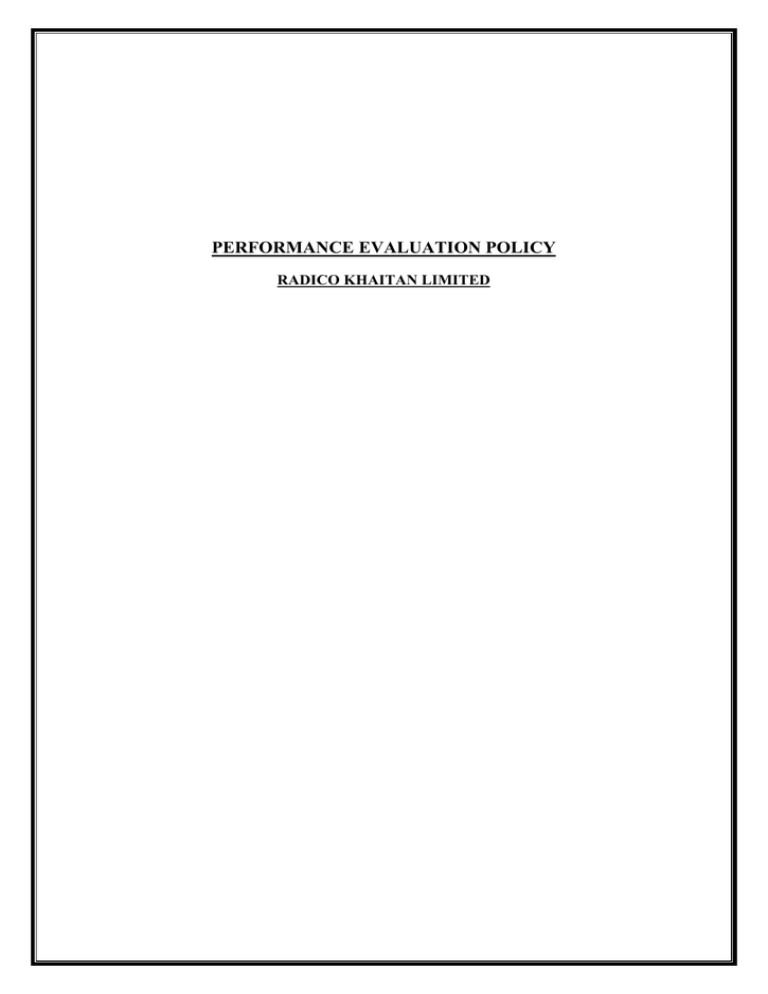 Performance Evaluation Policy