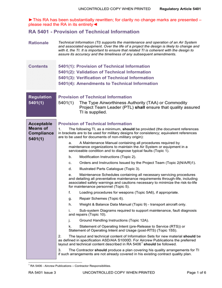 RA 5401 Provision Of Technical Information RA 5401 Provision Of Technical Information