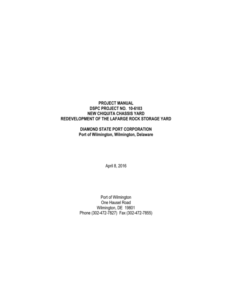 Project Manual Dspc Project No 10 6103 New Project Manual Dspc Project No 10 6103 New