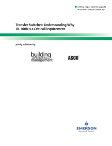 Transfer Switch Equipment UL 1008