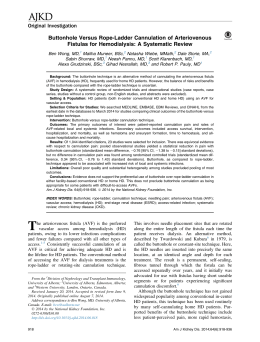 A-V FISTULA AND GRAFT PROTOCOL