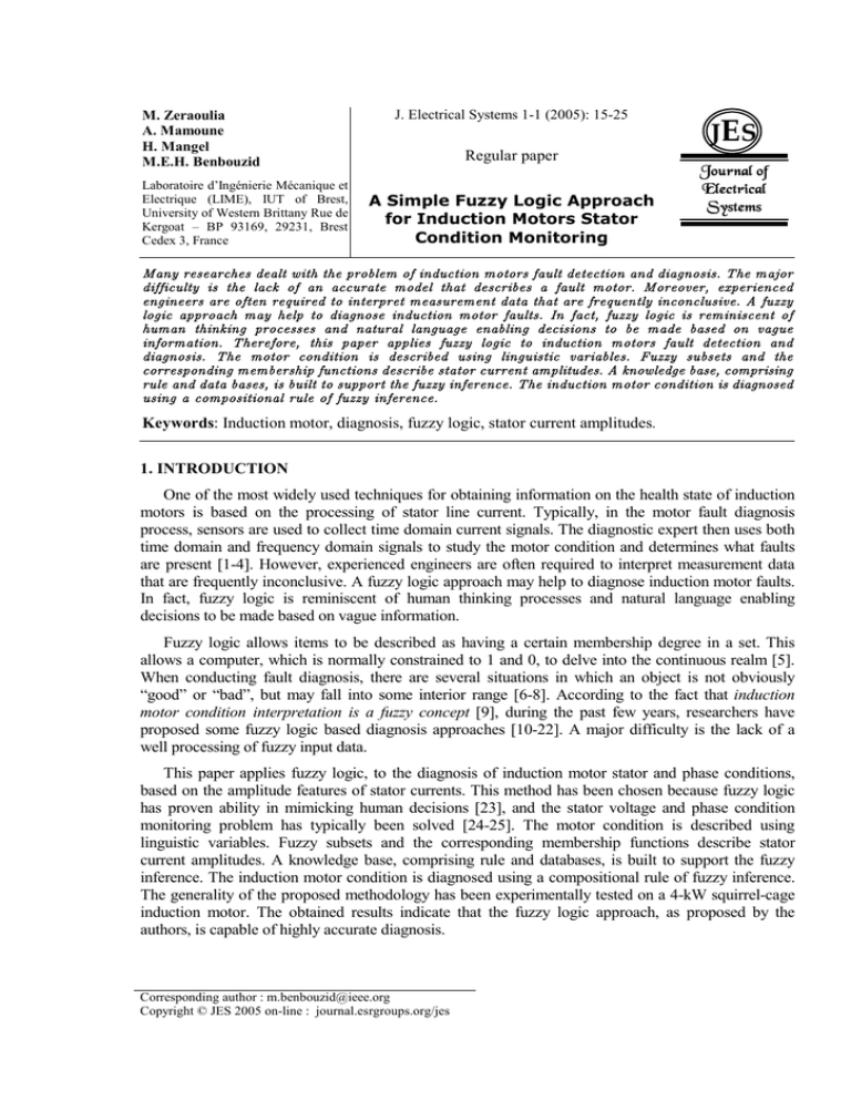 A Simple Fuzzy Logic Approach For Induction Motors
