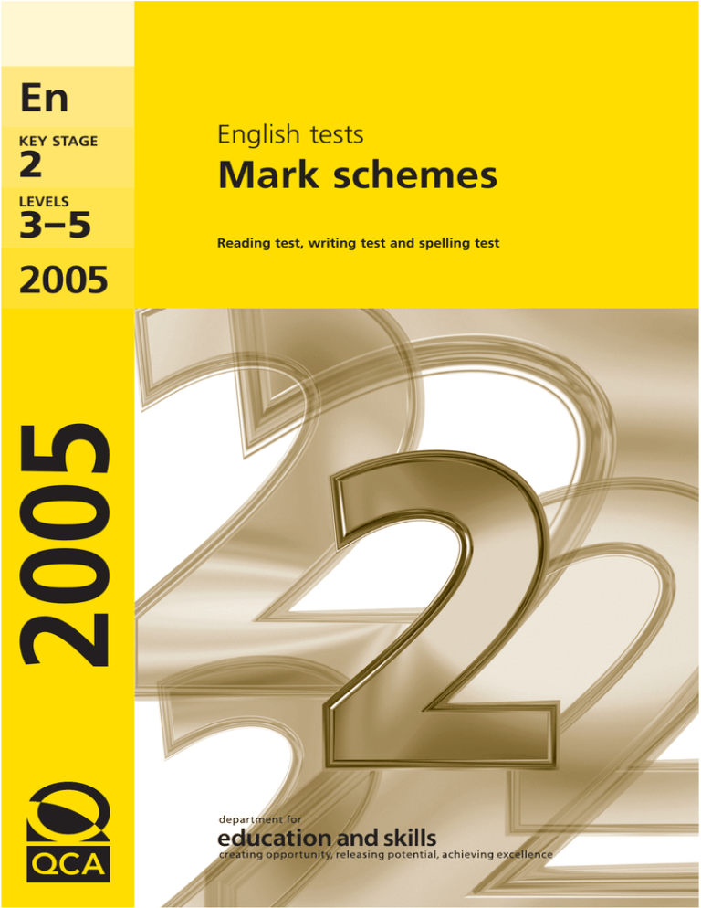 2005 Mark Schemes Satspapers uk Free Past Sats Papers 2005 Mark Schemes Satspapers uk Free Past Sats Papers