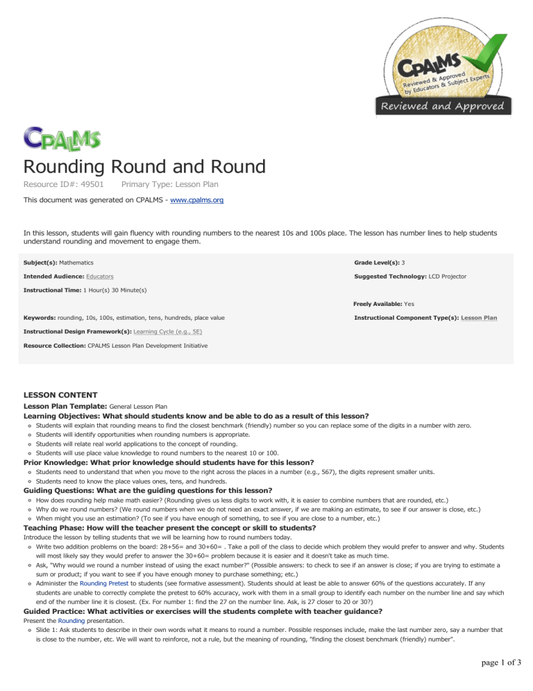 Rounding Round And Round