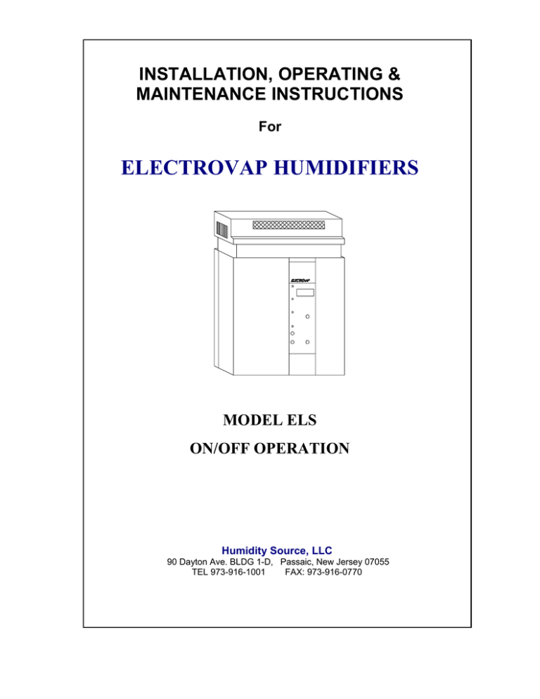 Electro Vap ELS On-Off Style Owners Manual