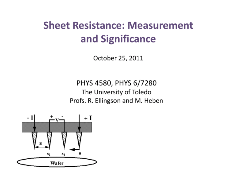 Sheet Resistance Measurement And Significance Sheet Resistance Measurement And Significance