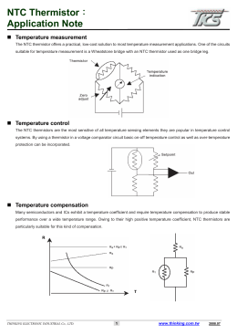 P/N 1600-10K Thermistor Thermistor Resistance vs Temperature Chart