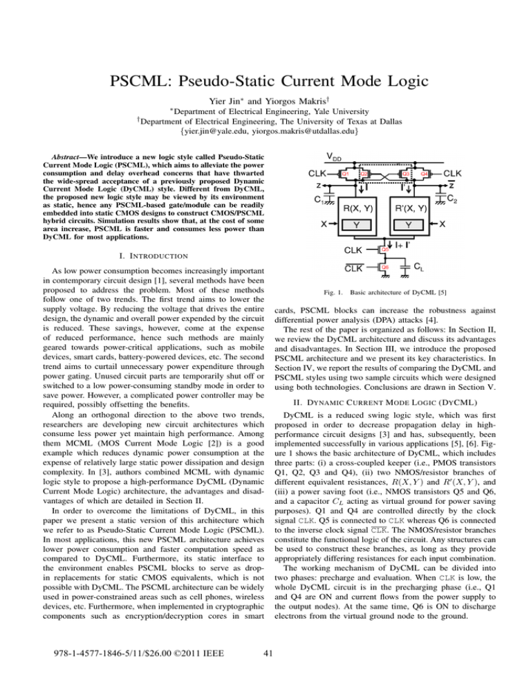PSCML: Pseudo-Static Current Mode Logic