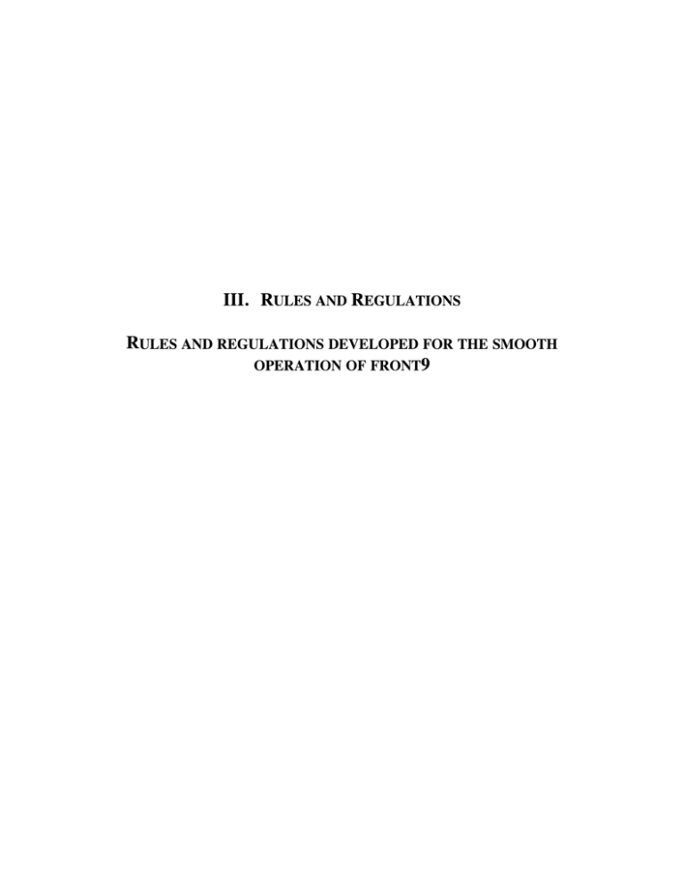 Rules And Regulations