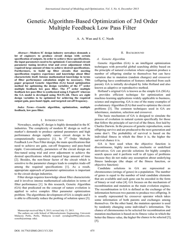 Genetic Algorithm Based Optimization Of 3rd Order Multiple