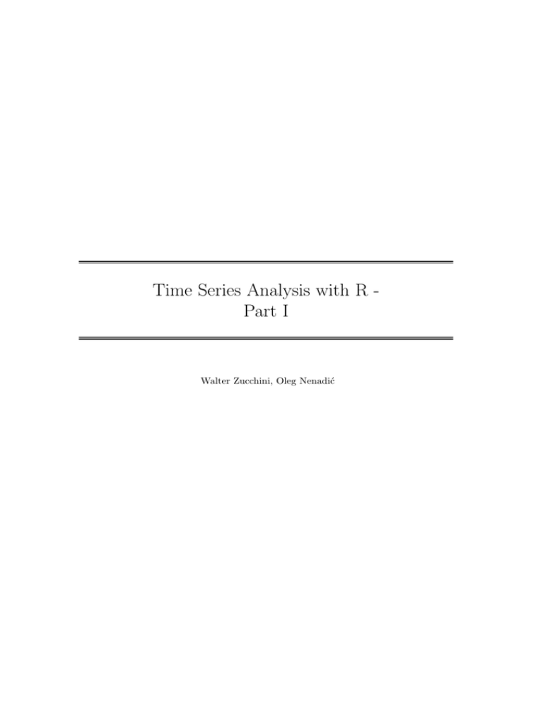 Time Series Analysis With R