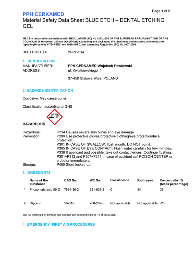 Material Safety Data Sheet