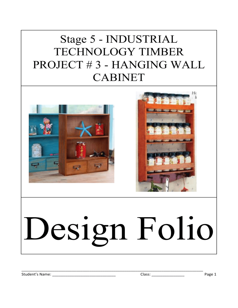 Hanging Wall Cabinet Design Folio - Industrial Technology