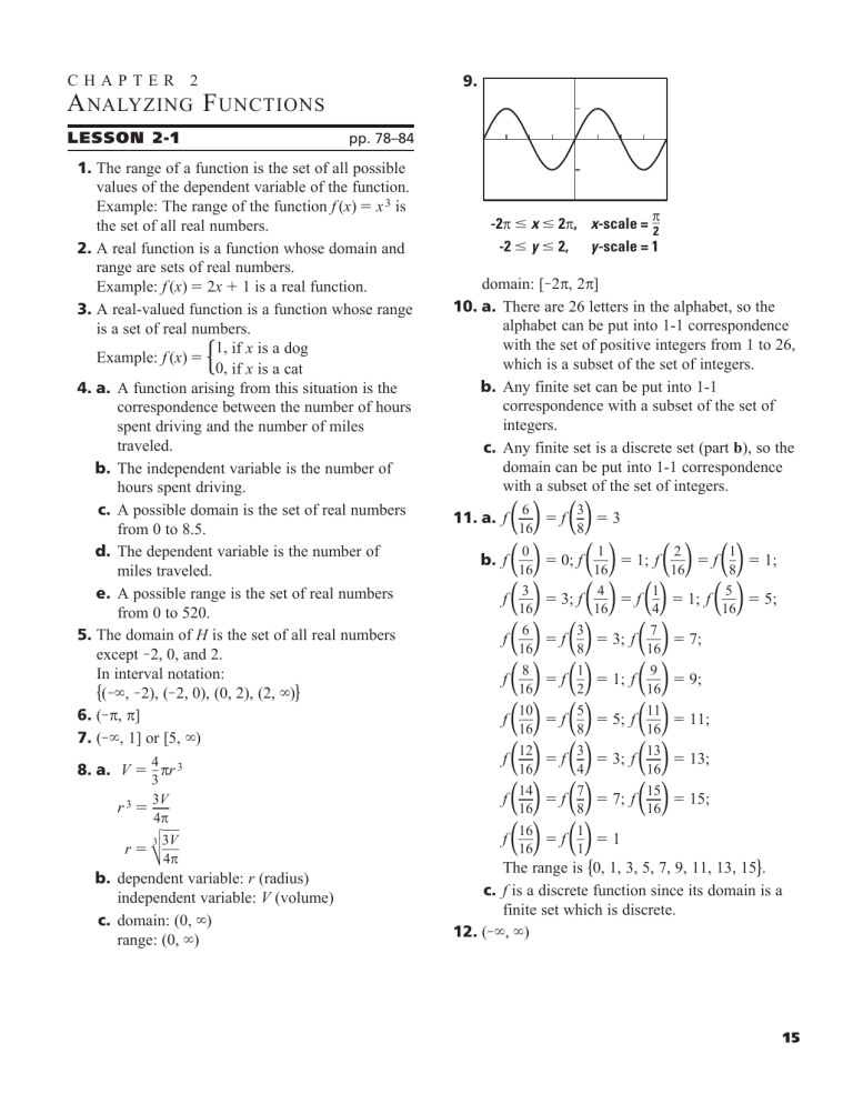 Precalcus Chapter 2