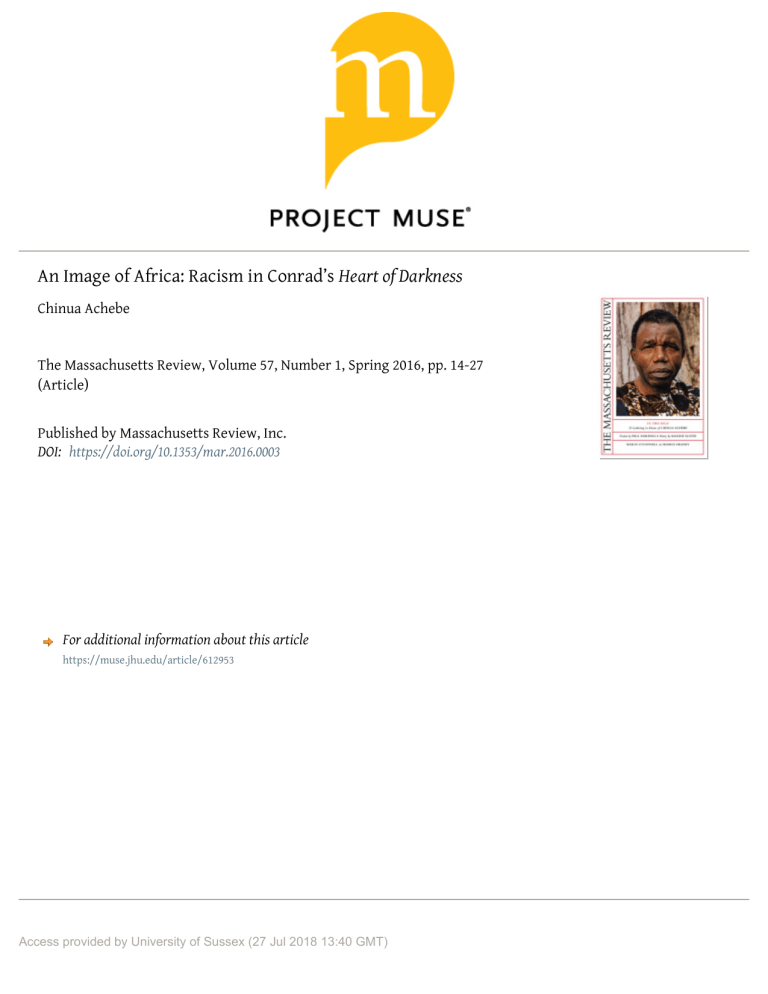 Racism in Conrad's Heart of Darkness: An Analysis