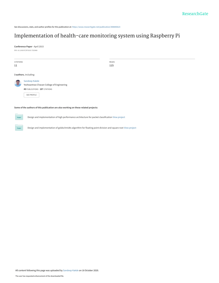ImplementationofHealthcareMonitoringSystenusingRaspberryPi