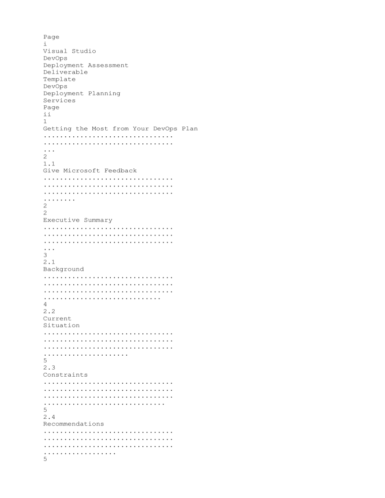 DevOps Deployment Assessment Template