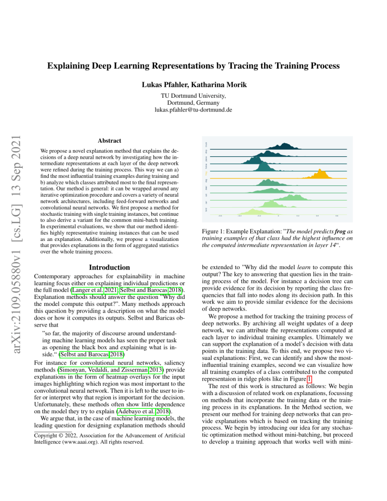 Explaining Deep Learning Representation by Tracing the Training Process