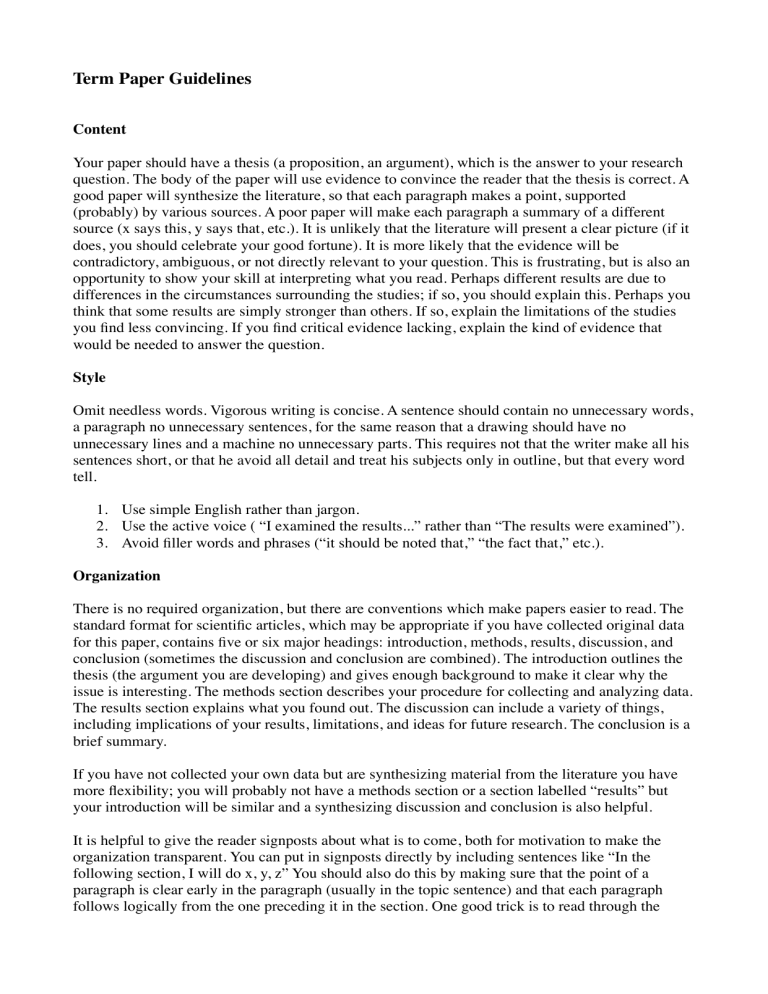 Term Paper Term Paper