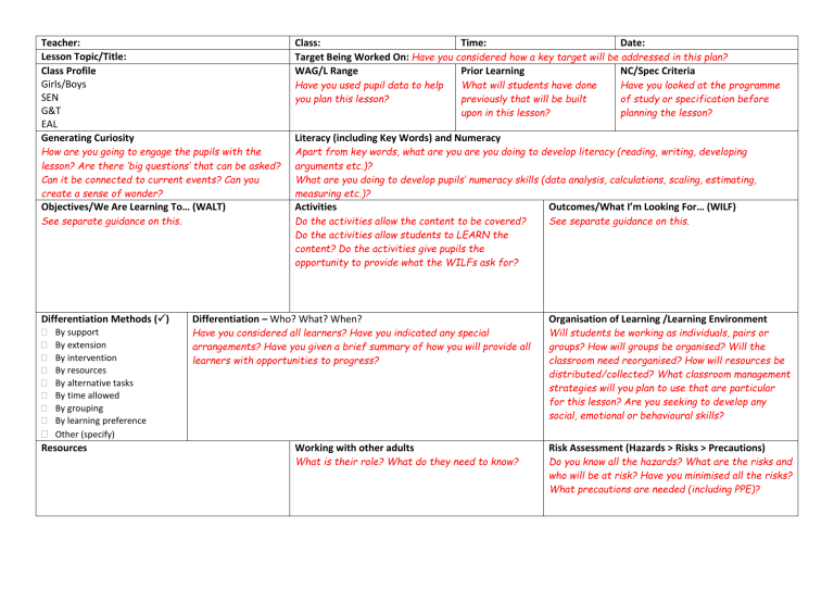 Lesson Plan Annotated Lesson Plan Annotated