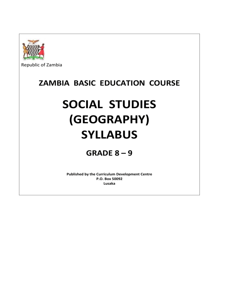 Geography social studies grade 8 9 syllabus Compress Geography social studies grade 8 9 syllabus Compress