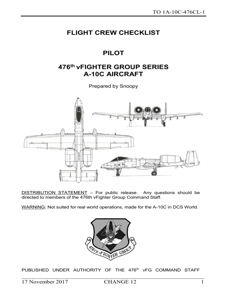 476th vFG A-10C Flight Crew Checklist CHNG 12