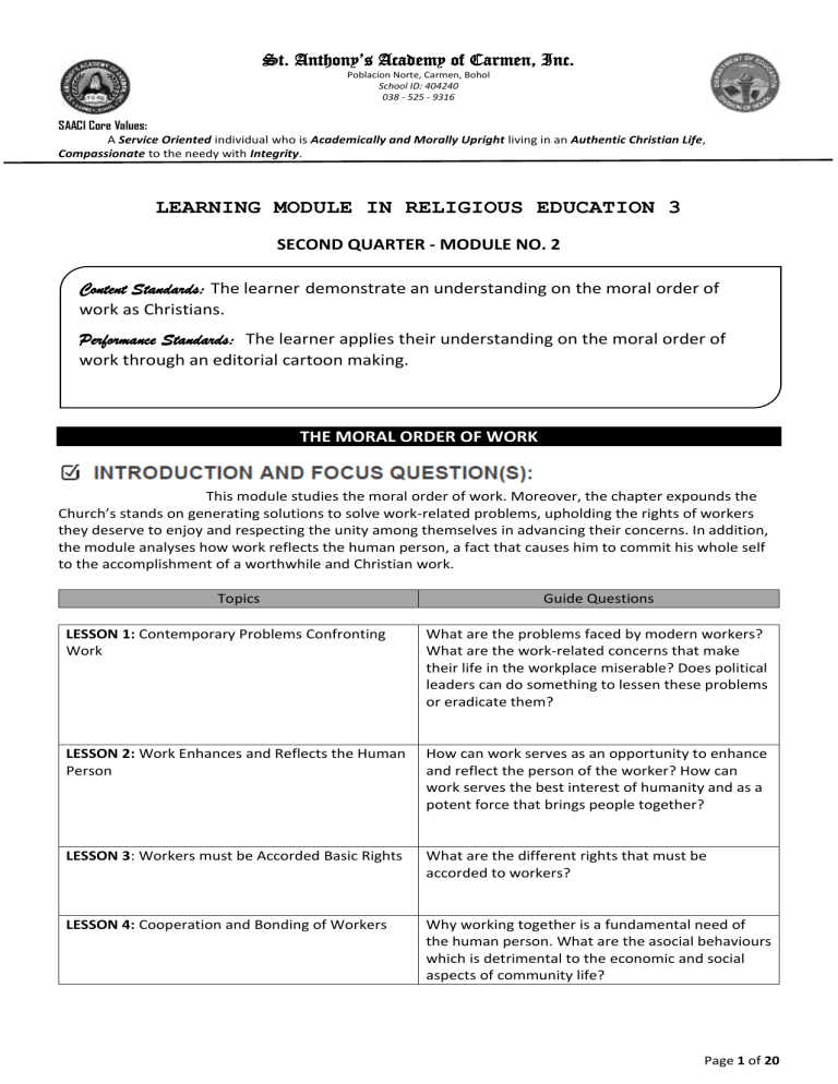 Learning Module 2 reed 3 2nd quarter