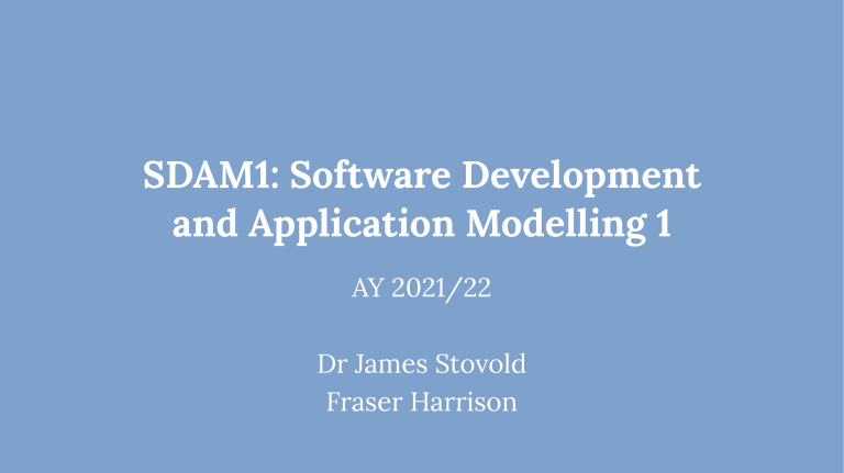 SDAM1 Software Development Course Presentation