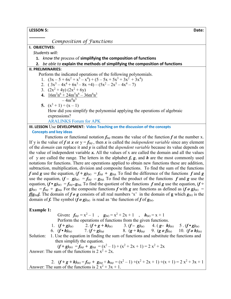 Math 10 Second Quarter LESSONS Math 10 Second Quarter LESSONS