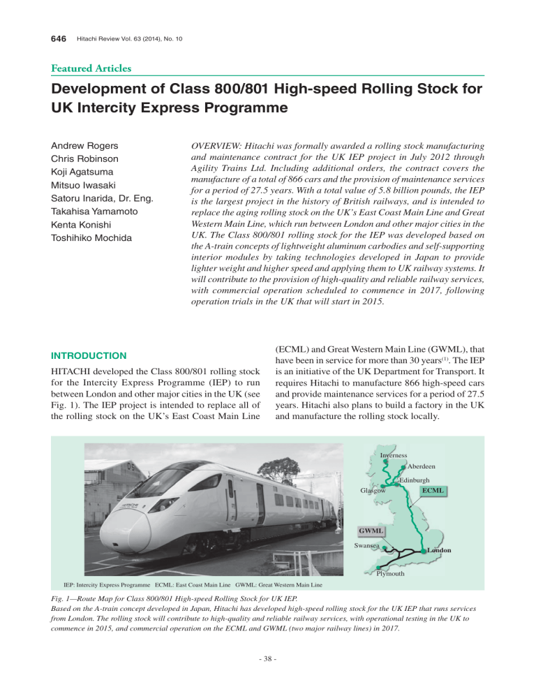 Class 800/801 High-Speed Rolling Stock Development