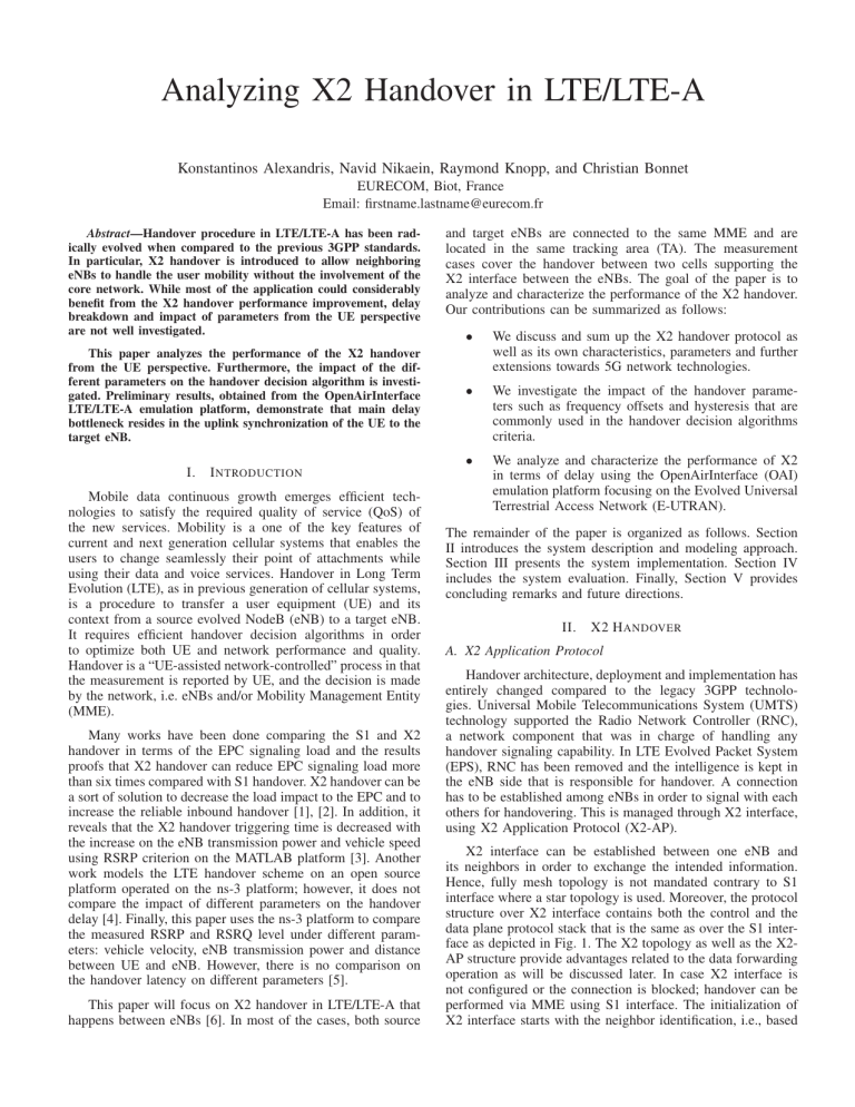 Analyzing X2 Handover in LTE/LTE-A Networks
