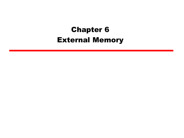 External Memory: Magnetic Disk, RAID, Optical Storage